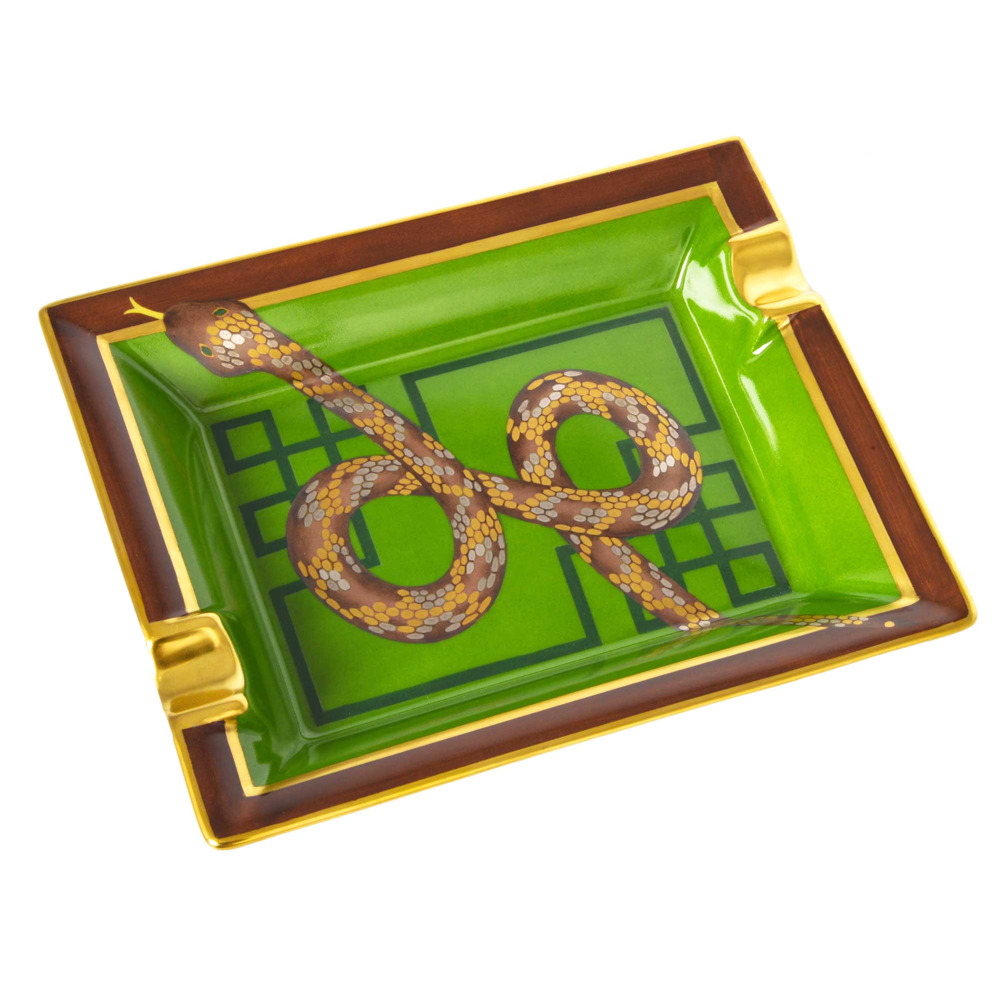 Hand-Painted Limoges Porcelain Snake Ashtray – Luxury Ashtray | Elie Bleu